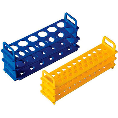 United Scientific™ Test Tube Rack For 16mm Tubes, 31 Places, Yellow ...
