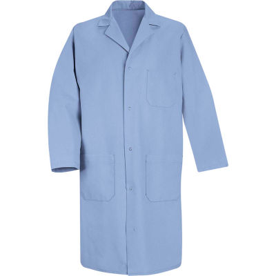 Red Kap® Men's Gripper-Front Lab Coat, Light Blue, Poly/Cotton, L ...
