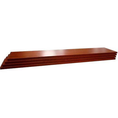 Slatwall Cherry Shelves, 3/4"Hx10"Dx47-3/4"W, Finished on 2 Sides and 3 ...
