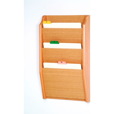 3 Pocket Chart Holder - Light Oak | B177269 - GLOBALindustrial.ca
