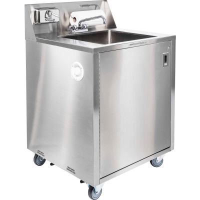 Portable 1-Basin Stainless Steel Freestanding Utility Sink, with Hot ...